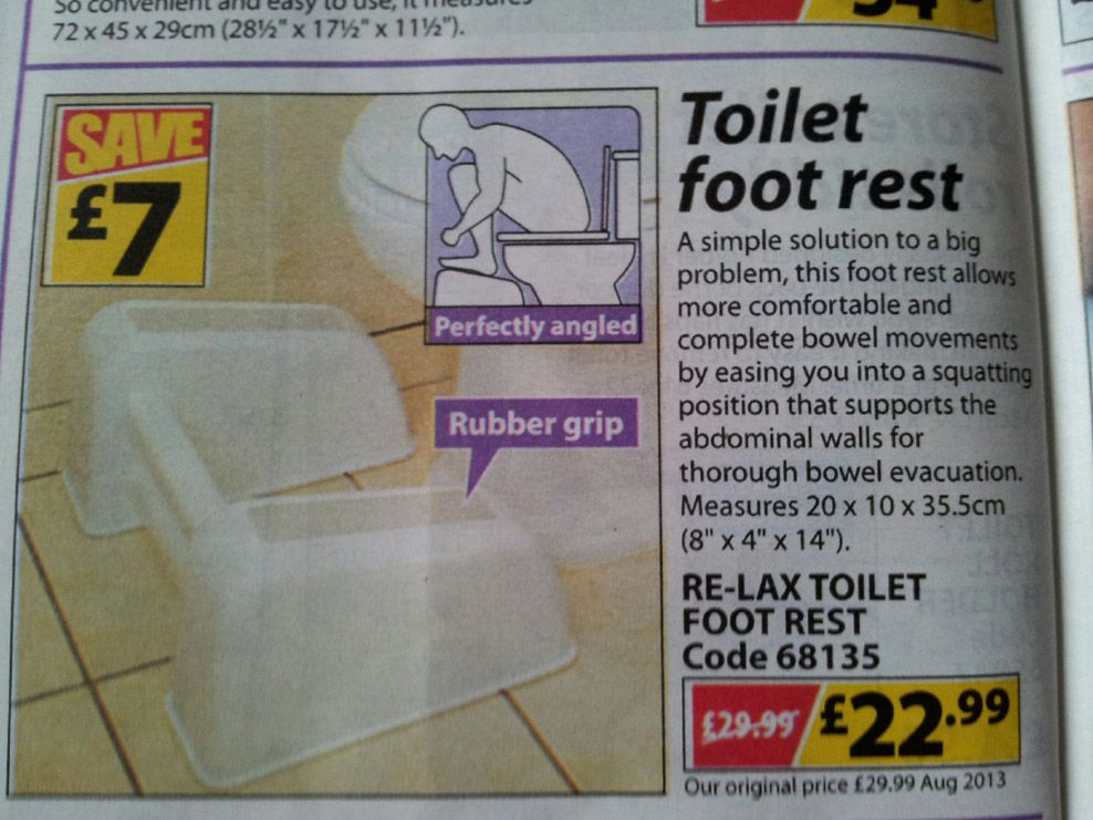 Perfectly angled toilet foot rest - LolSnaps